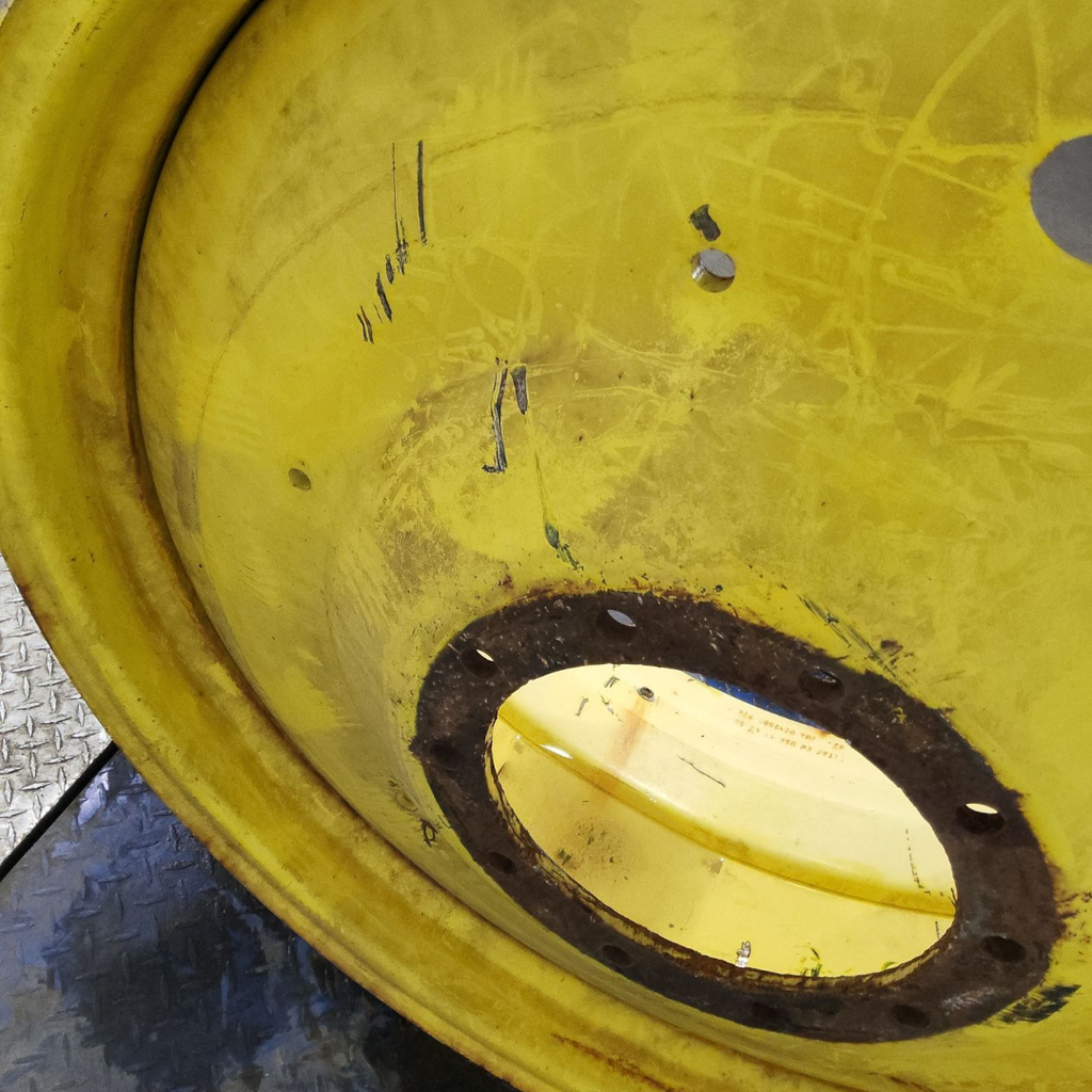 USED 20"W x 42"D, John Deere Yellow 10-Hole Formed Plate , -12.12" Offset for Sale | NTS Tire Supply